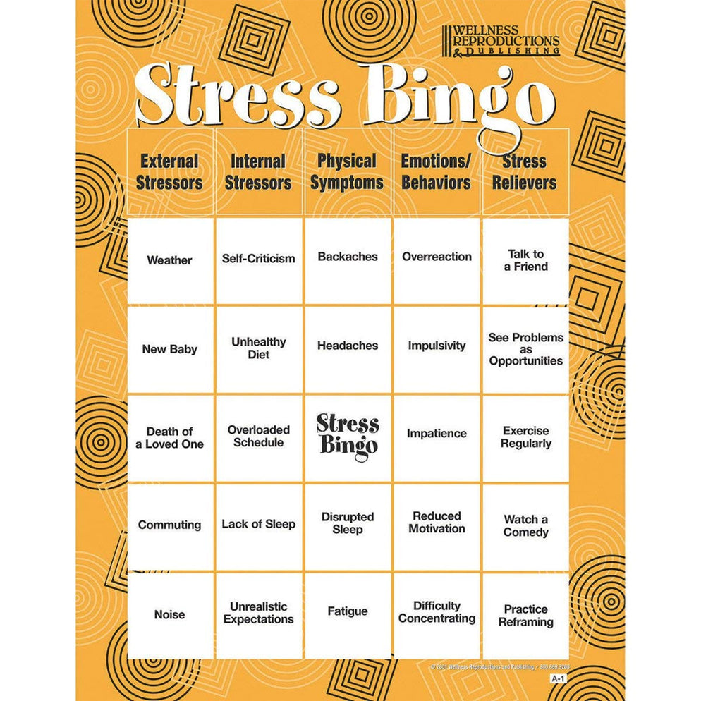Stress Bingo - Adult Version — ChildTherapyToys